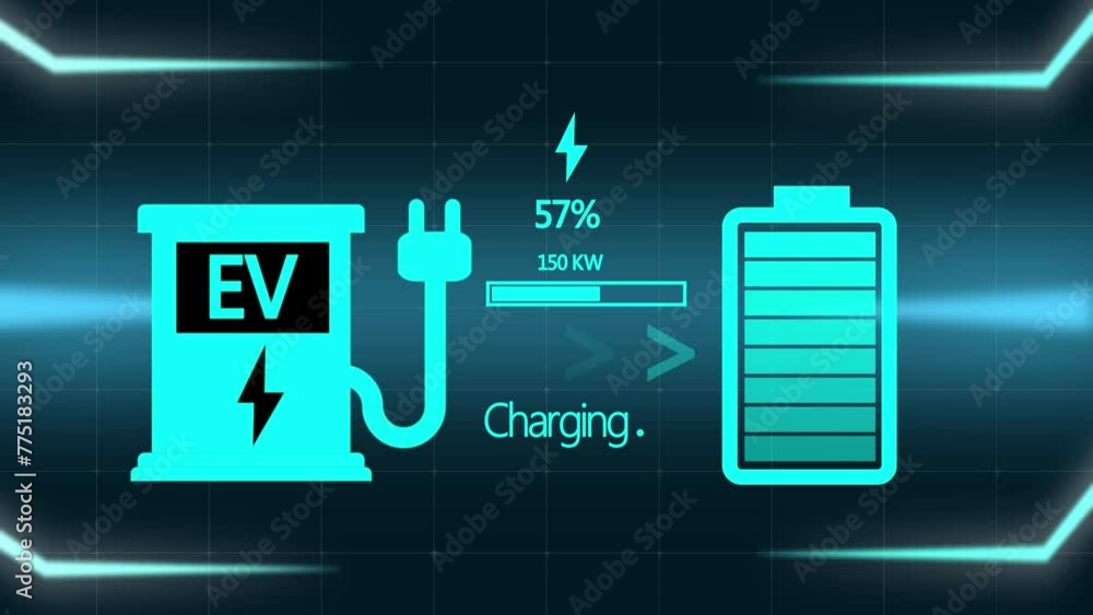 Electric Car Dashboard. Electric car battery indicator showing an ...