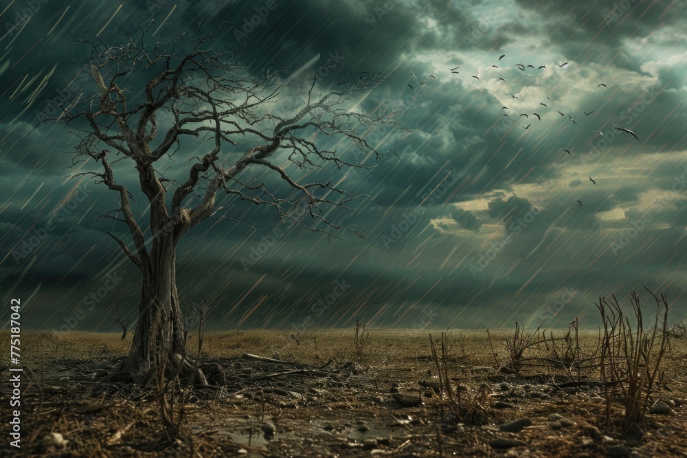 Dramatic, hyper-realistic depiction of the life-giving transition as ...