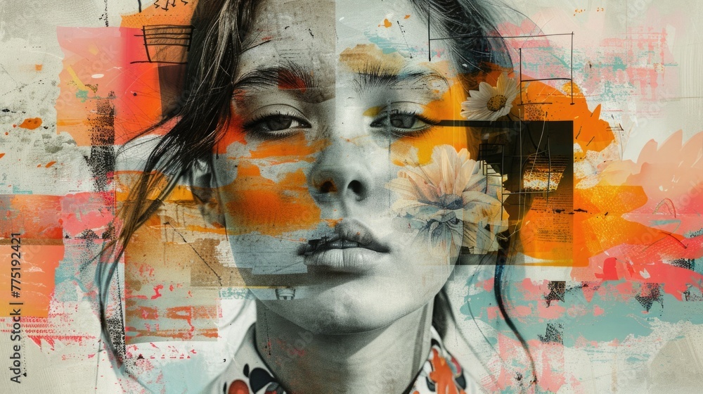 Psychedelic person illustration with food-shaped abstracts hinting at ...