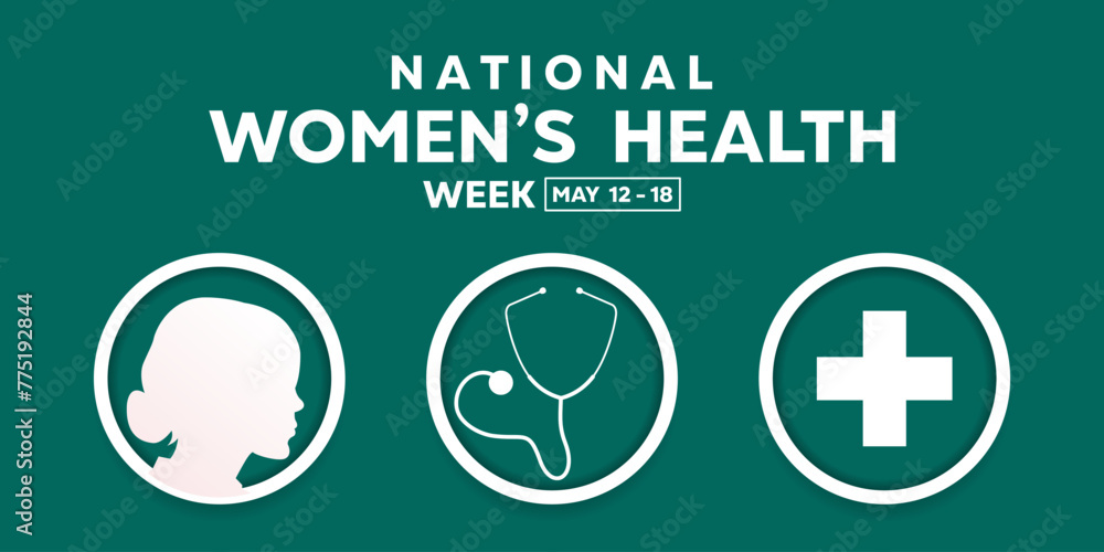 National Womens Health Week Women Stethoscope And Plus Icon Great