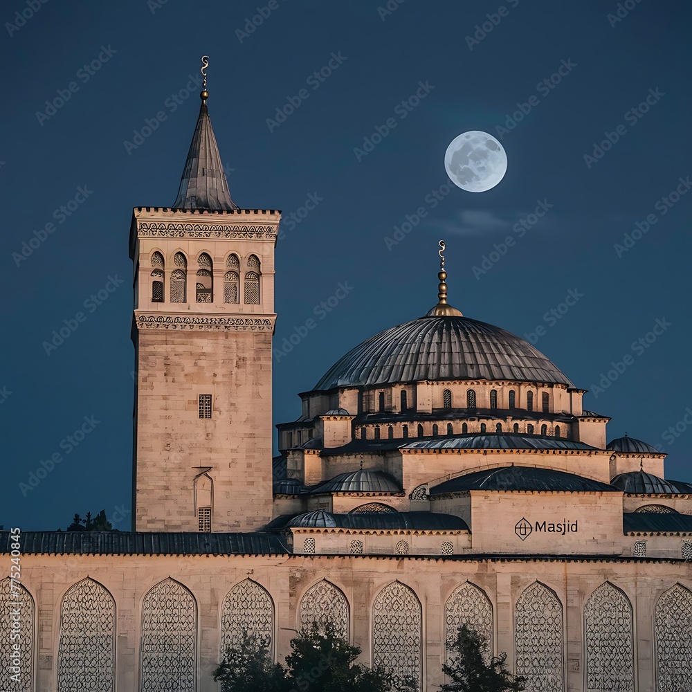 dome of the mosque, mosque in the night, Muslim mosque, Ramzan, mosque ...