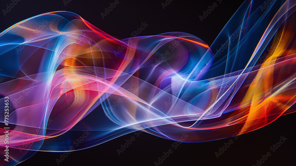abstract smoke background, red and blue color palette, fluent dynamic ...
