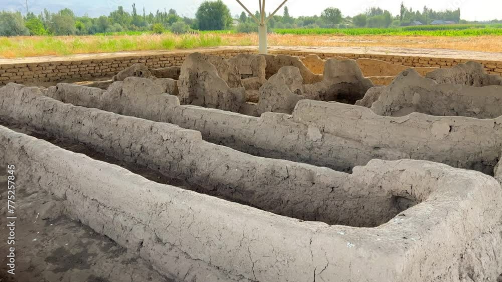 The ancient city of Sarazm in Tajikistan. The oldest settlement of the ...
