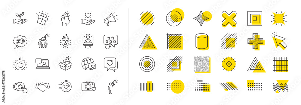 Influence people, Megaphone and Representative. Design shape elements ...