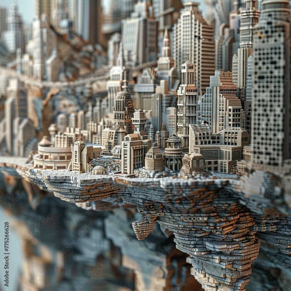 Emphasize the texture and depth of urban art projects through a closeup ...