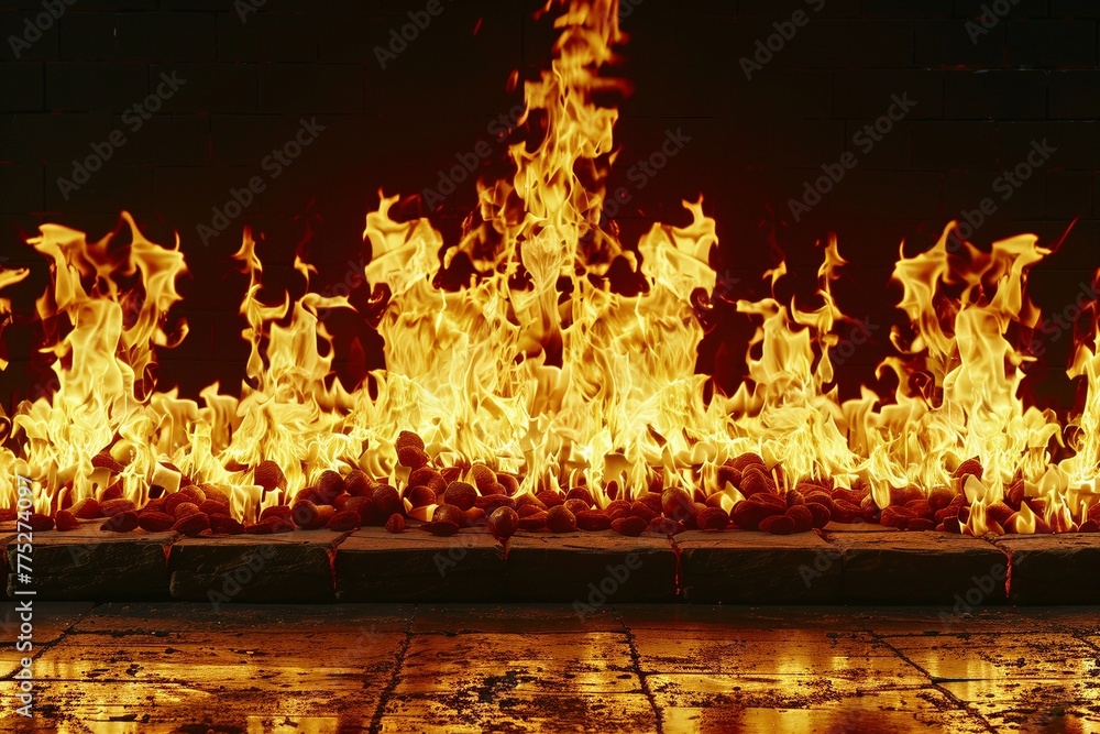 Ethereal, fire-toned waves of heat shimmer and dance against a deep ...