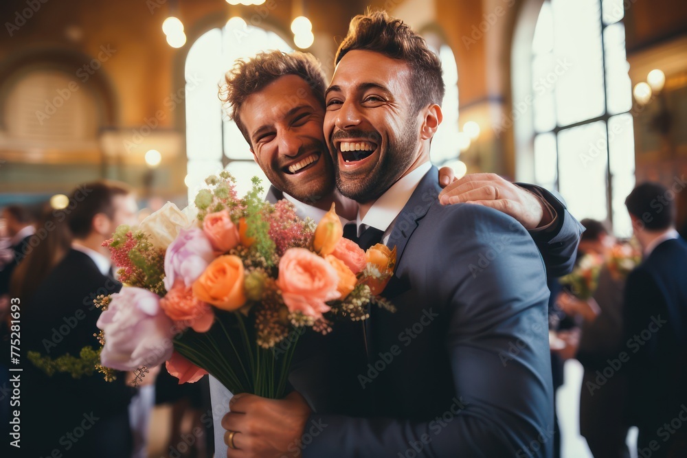 Handsome Gay Couple - Wedding photo. Gay couple wedding. Gay marriage ...