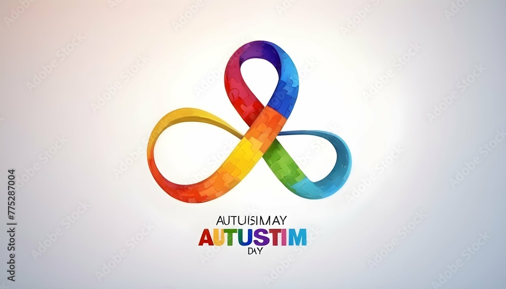 World autism awareness day background. Rainbow colored infinity symbol ...