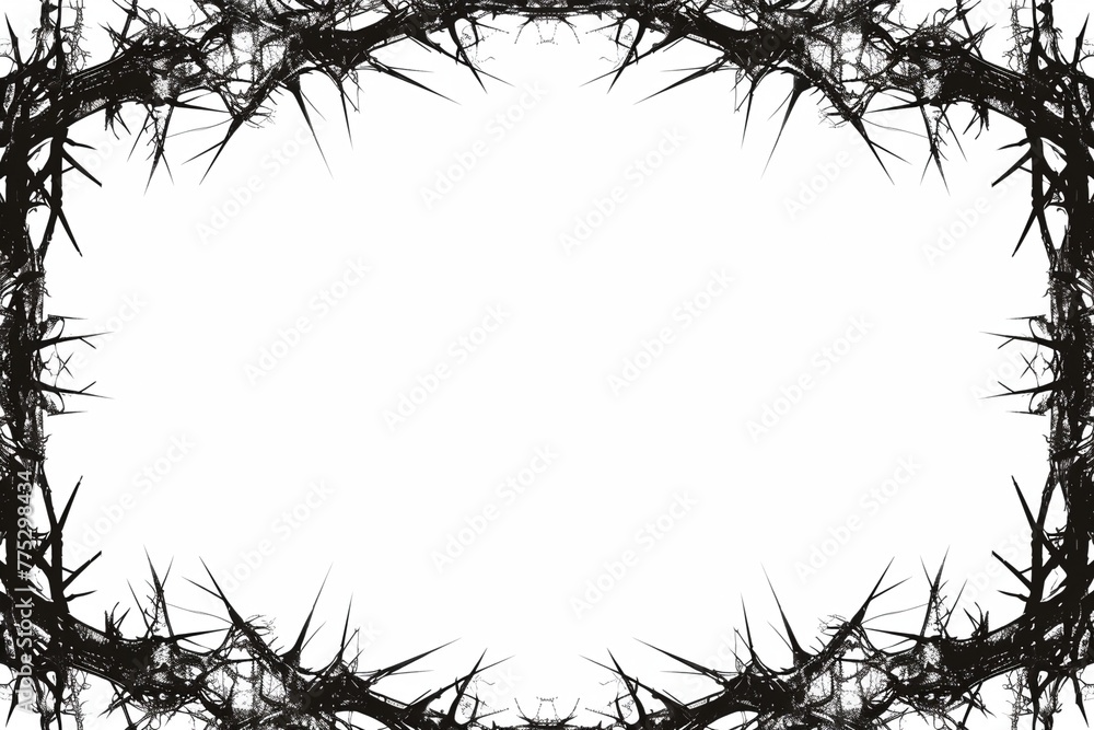 frame with gothic border - Black, rectangular border design for A4 ...