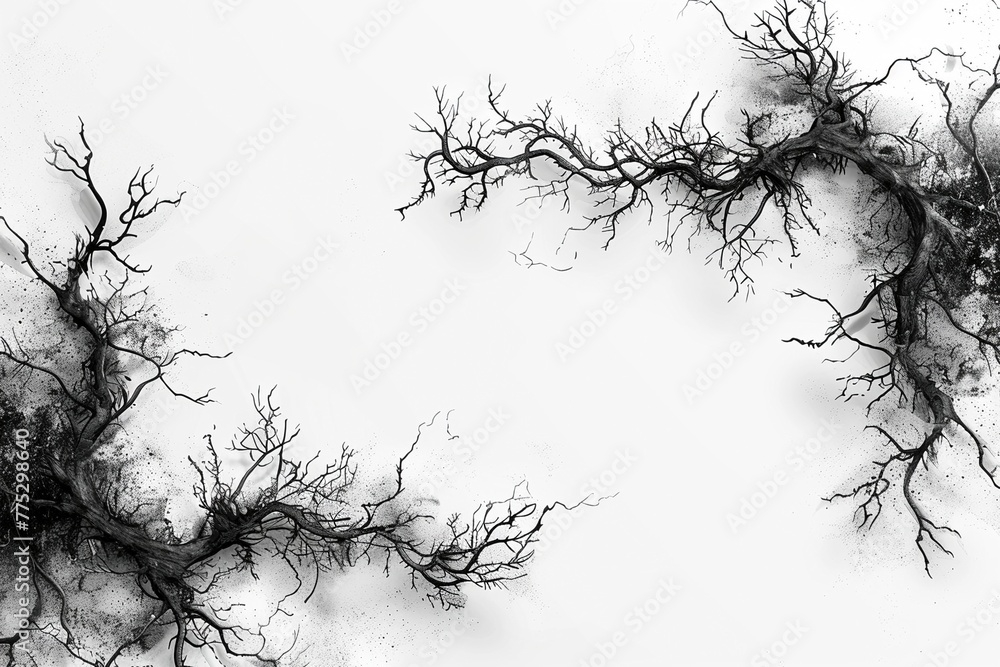 Eerie A4 frame with gothic thorns - A haunting black border for A4 ...