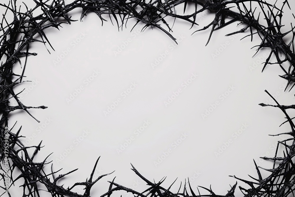 Eerie A4 frame with gothic thorns - A haunting black border for A4 ...