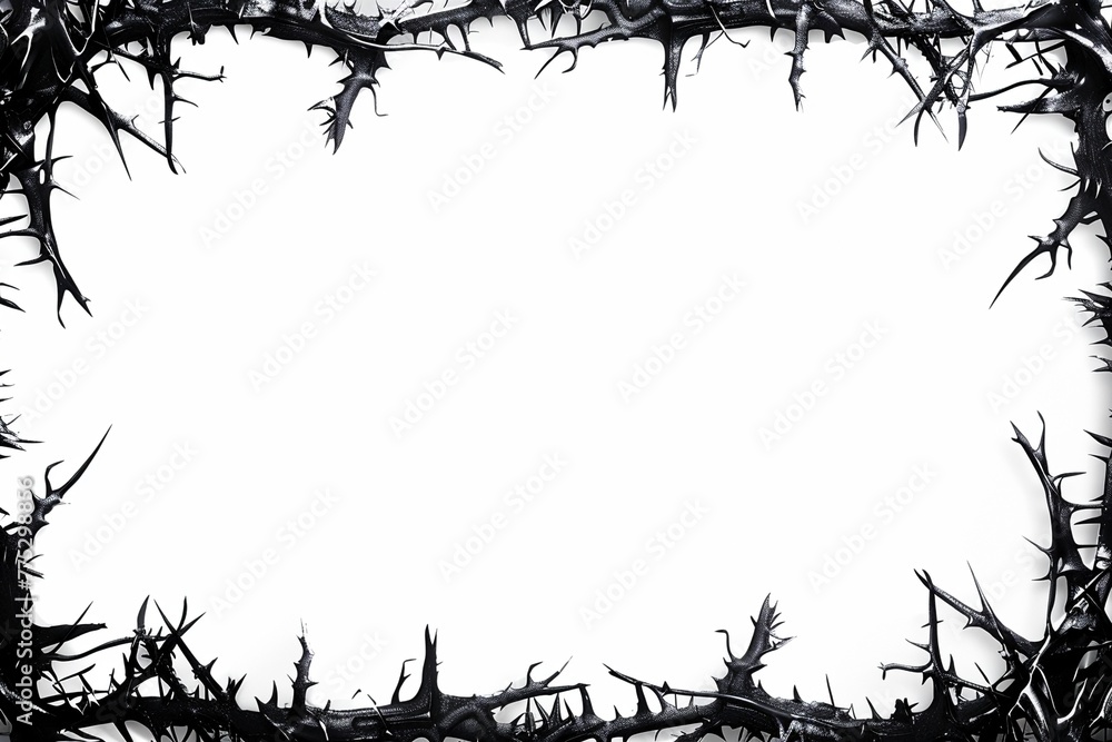 A bold black border design for A4 sized documents, adorned with gothic ...