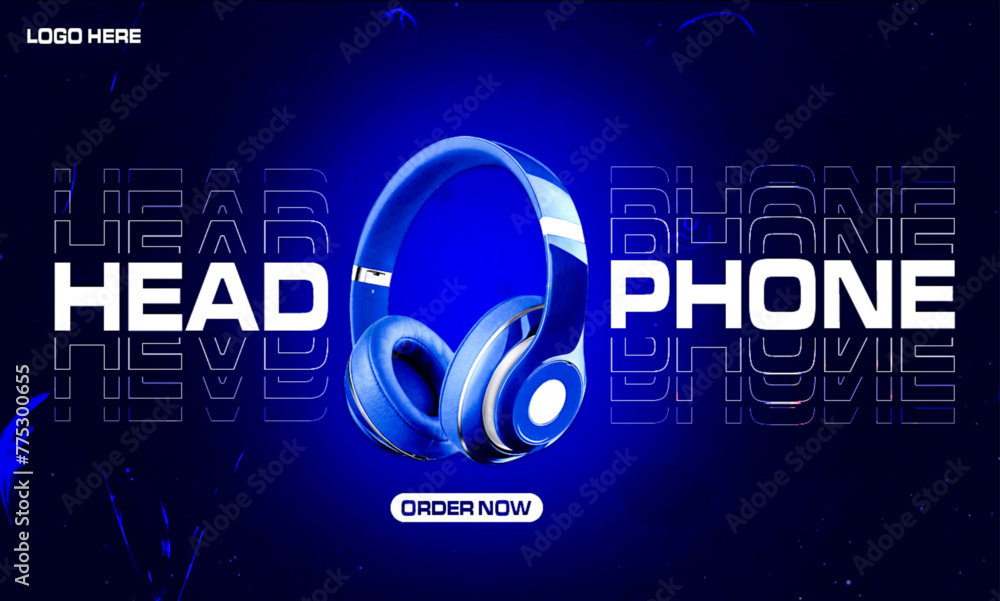 Headphone Banner Design, product banner design, header design Stock ...