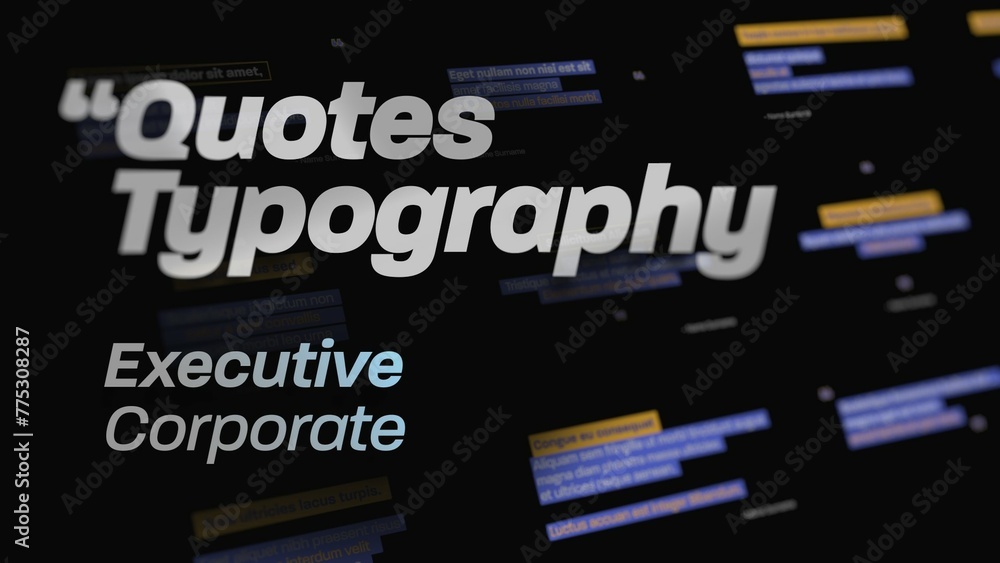 Executive Corporate Quotes Titles Animation Stock Template | Adobe Stock