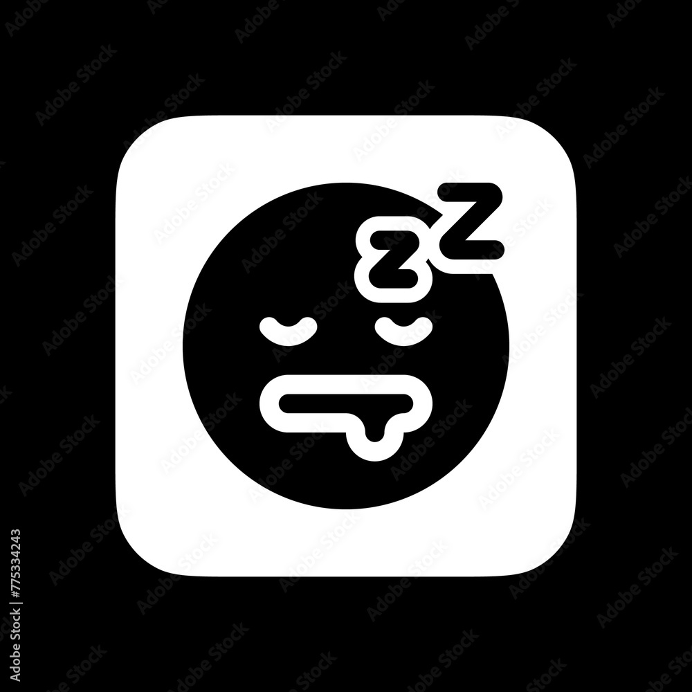 Editable sleepy head, drowzy expression emoticon vector icon. Part of a ...