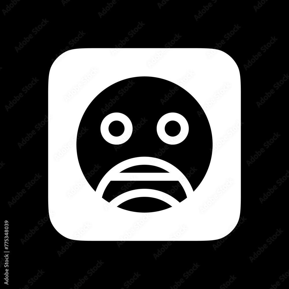 Editable scared, shocked, petrified face vector icon. Part of a big ...