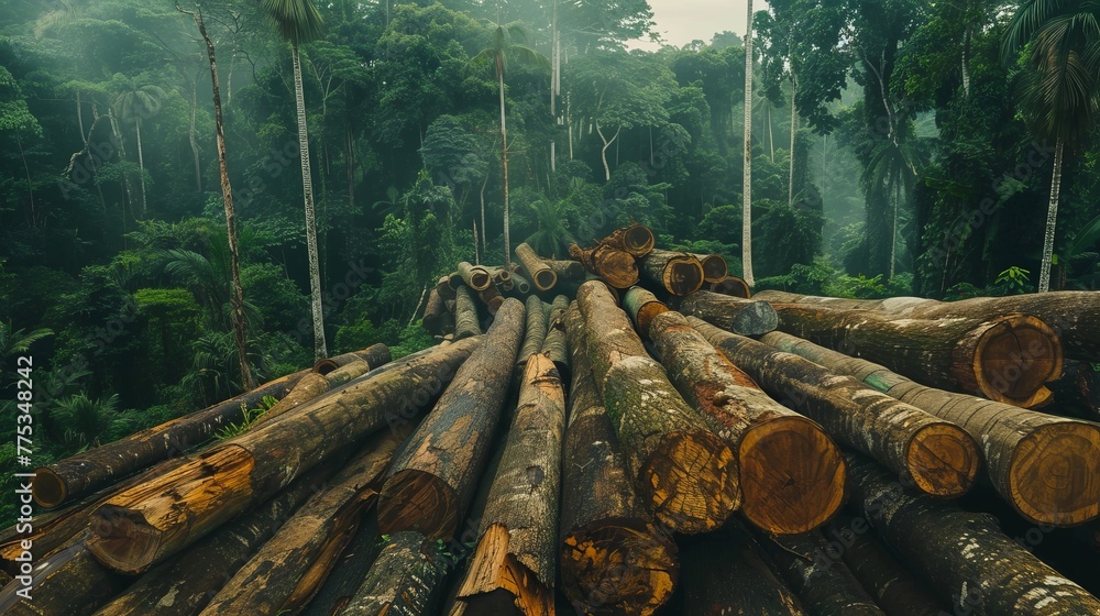 the effects of deforestation on global carbon cycles. Stock Photo ...