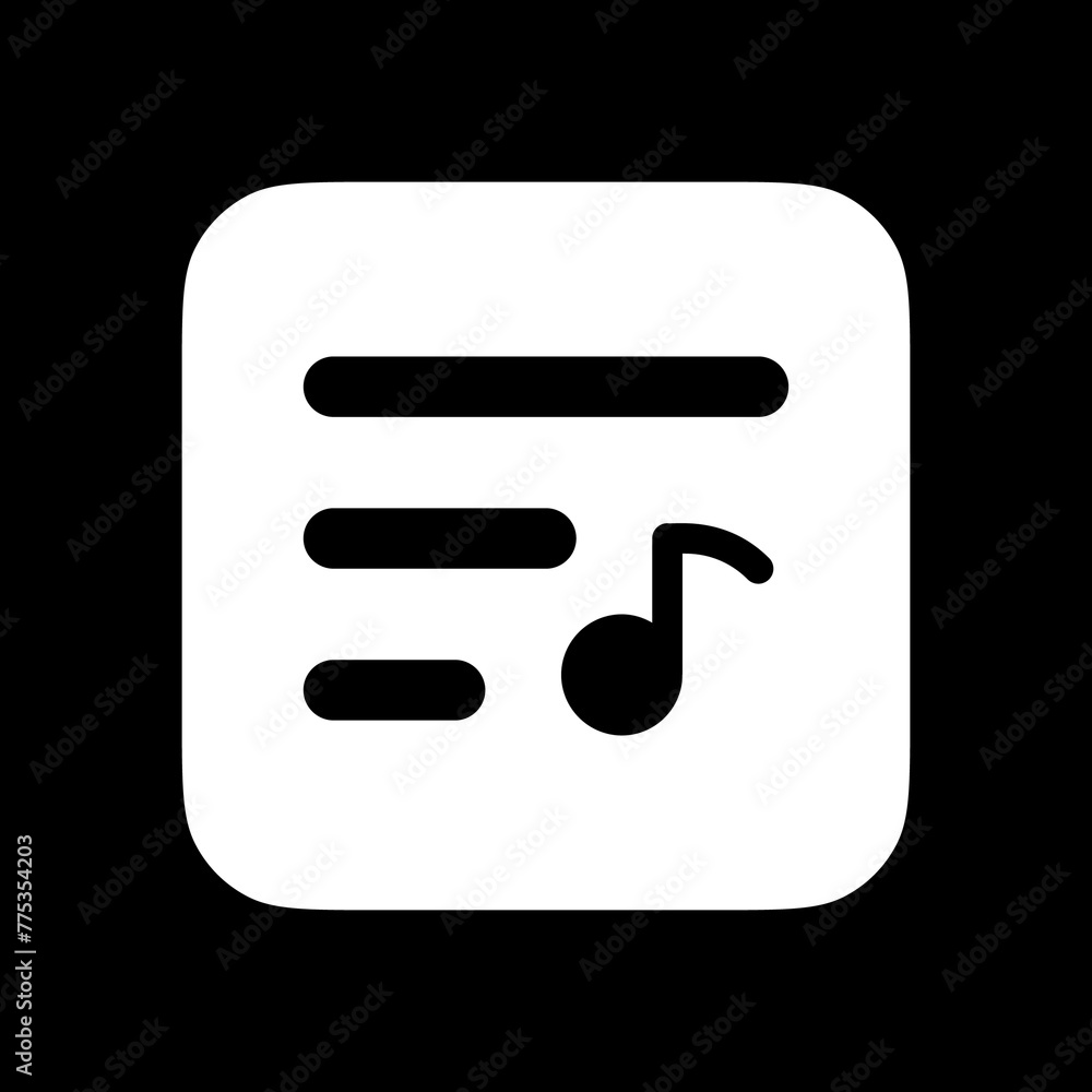 Vecteur Stock Editable vector music playlist icon. Black, transparent ...