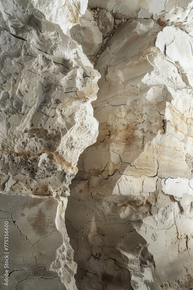 An intricate close-up showing the depth limestone rock layers with ...