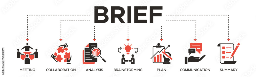 Vetor de Brief banner web icon vector illustration concept for a ...