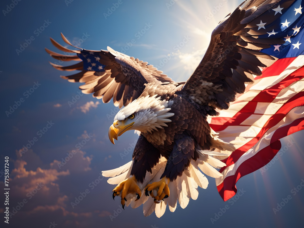 Celebrate Independence Day with the powerful image of an eagle soaring ...