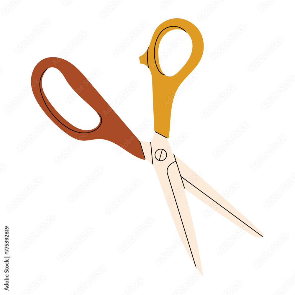 Tailor scissors for cutting, cutting, grooming in flat style. Vector ...