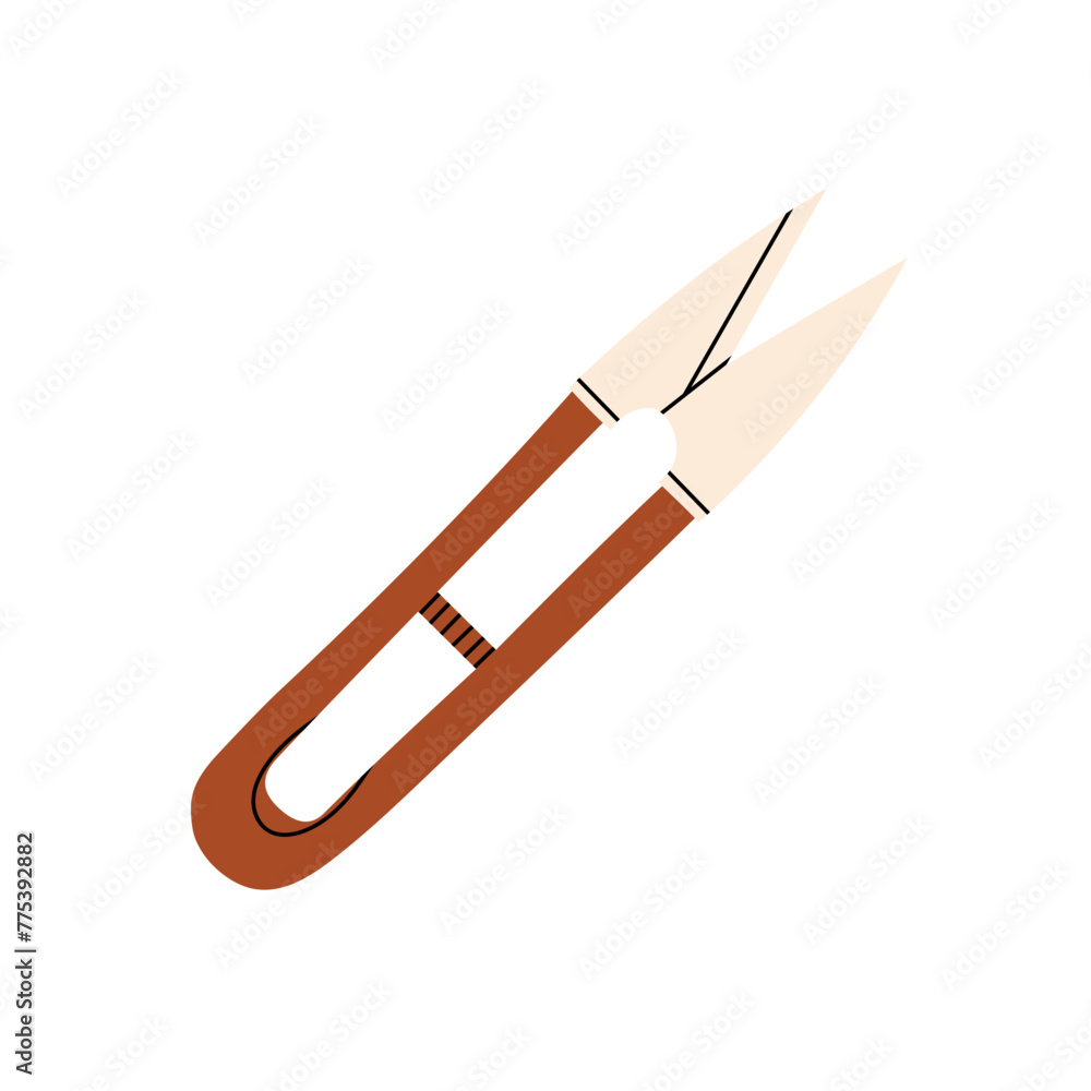 Red tailor scissors for cutting, cutting, grooming in flat style ...