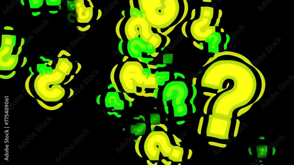 Animated Question Marks Whirling Around Into The Black Background Stock ...