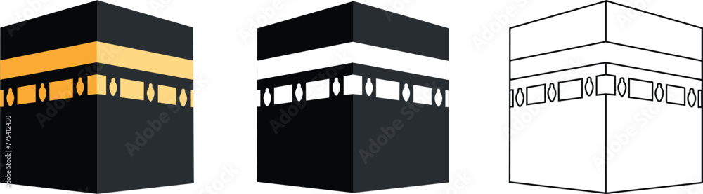 Vetor de Kaaba design collection set. The Kaaba or Kabah, is a building ...