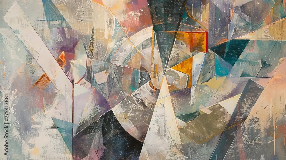 Abstract oil painting featuring a mesmerizing, multi-layered ...