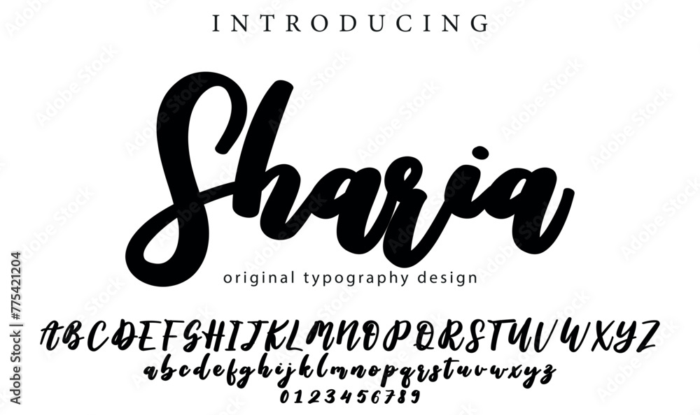 Sharia Font Stylish brush painted an uppercase vector letters, alphabet ...