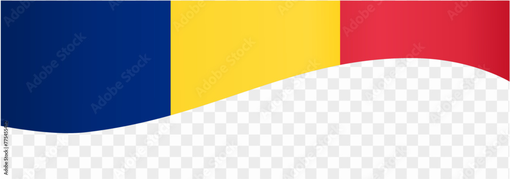 Romania flag wave isolated on png or transparent background vector ...