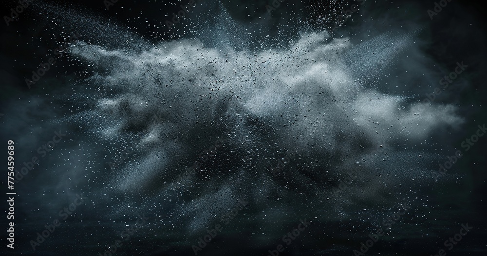 ภาพประกอบสต็อก Black microdispersion dust particles floating in the air ...