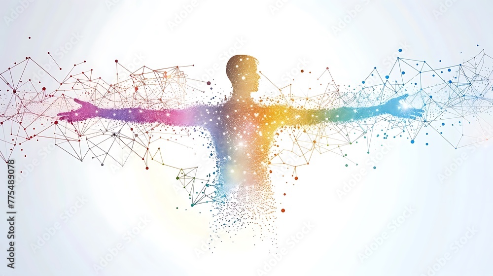 Human figure silhouette with open arms symbolising empathy, inclusivity ...