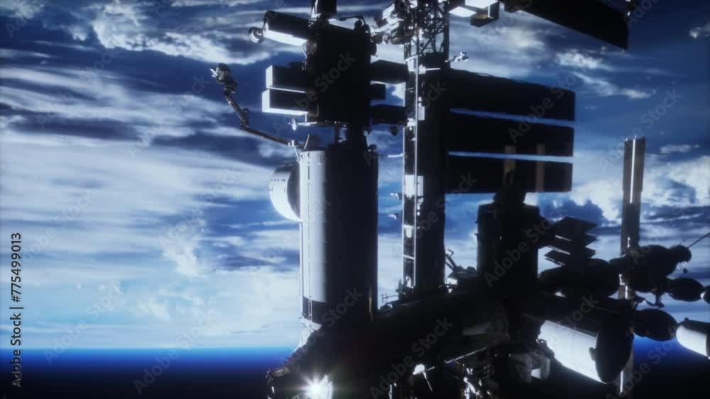 incredible perspective of the sun-kissed space station viewed from a ...