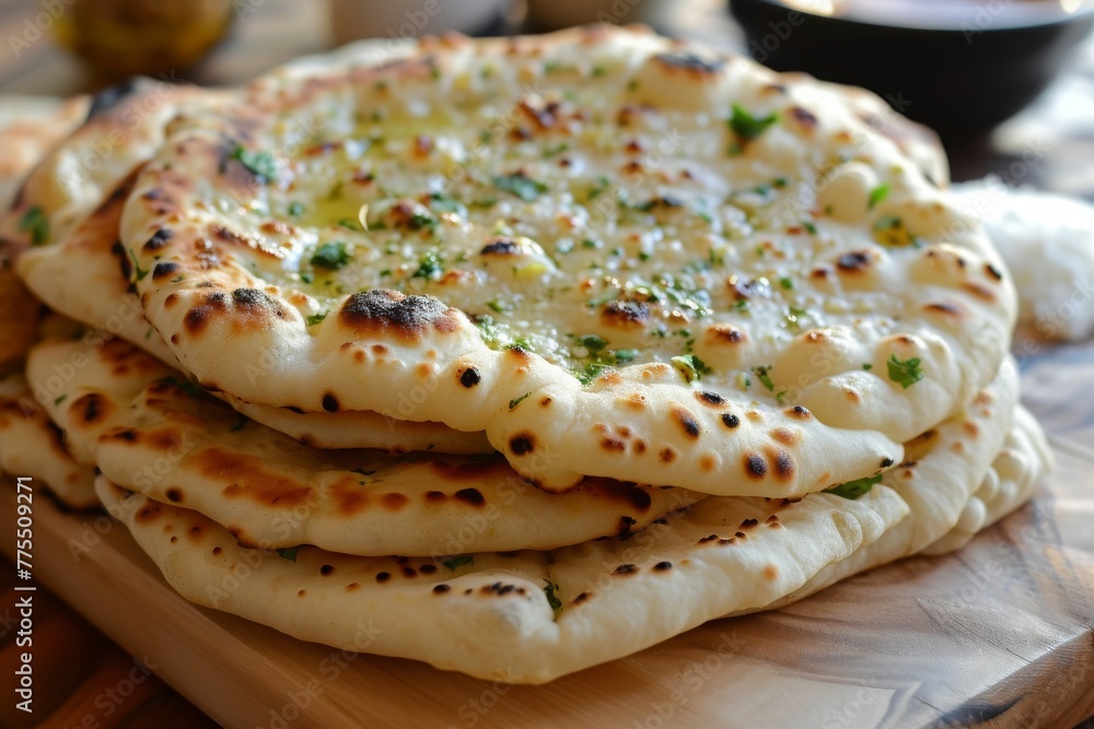 butter naan, naan wrap, naan isolated, tandoori chicken, coriander ...