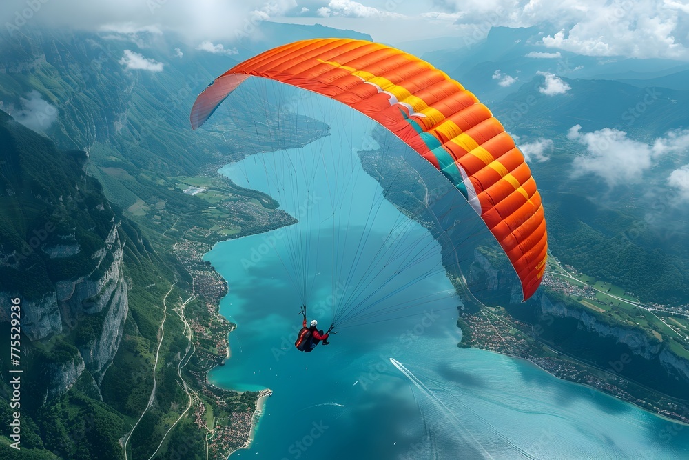 Breathtaking Aerial Perspectives of Paragliders Soaring Over Majestic ...
