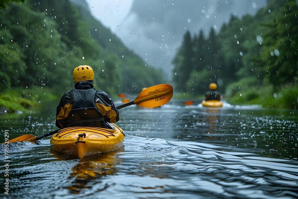 Adrenaline Fueled Kayaking Adventure Amidst Lush Riverine Landscapes ...