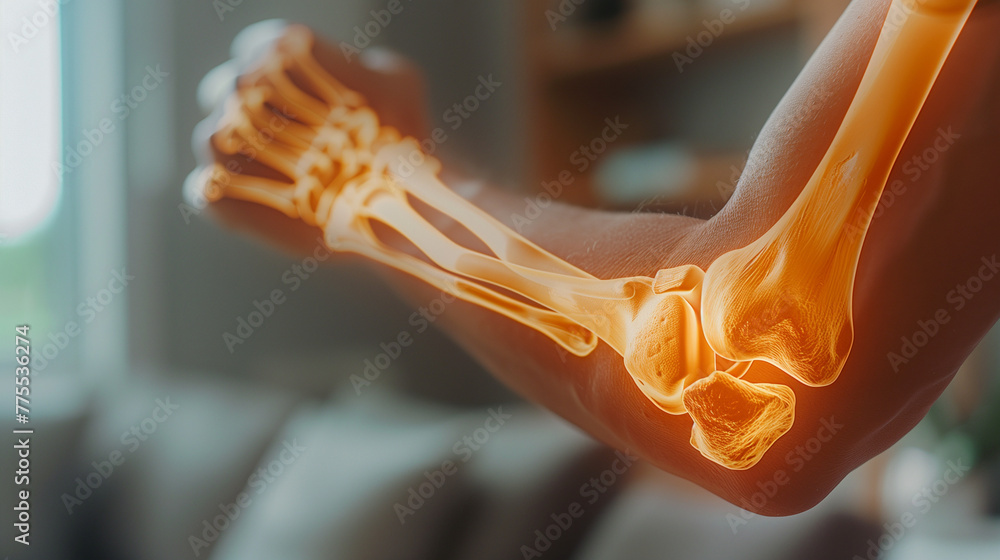 Highlighted Human hand Bones Anatomy, X-ray Vision Illustration of ...