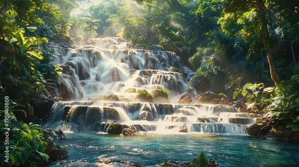 Dunns River Falls Jamaican Beauty, Capture the vibrant spirit and ...