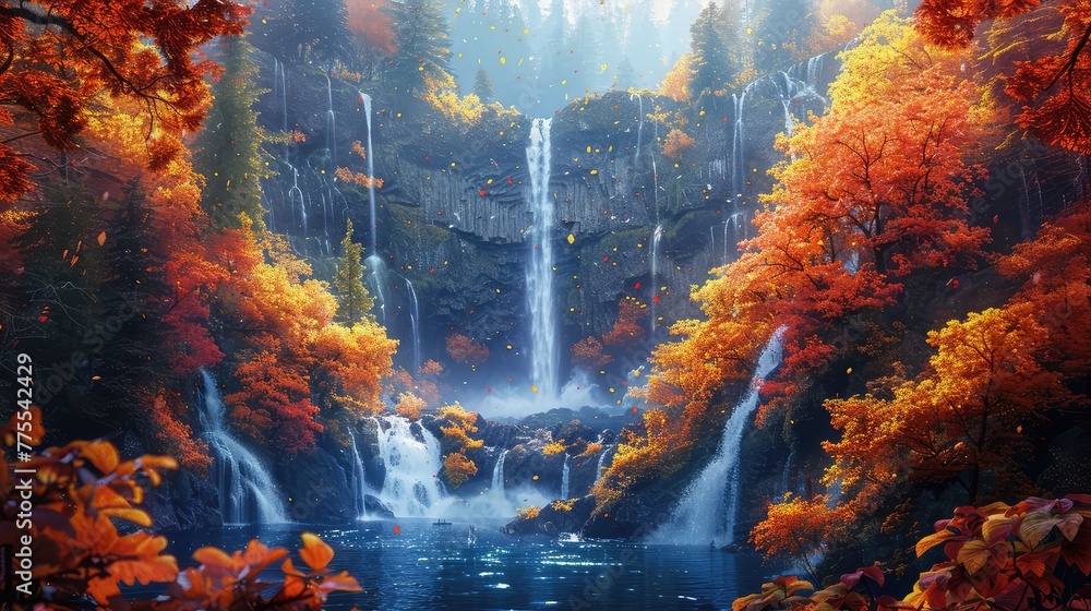 Multnomah Falls Autumn Splendor, Capture the vibrant colors of autumn ...
