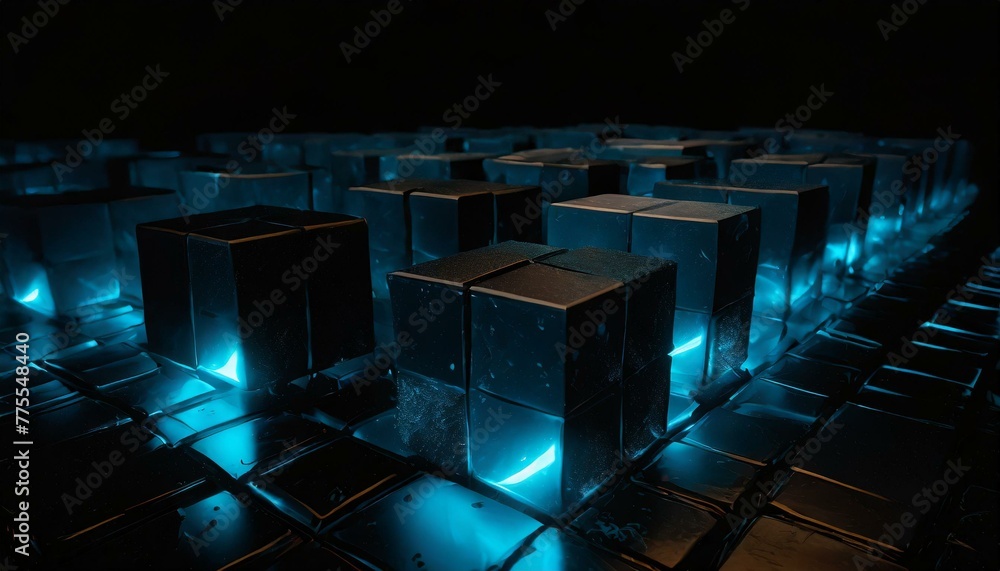 Wallpaper Ice cubes on black, Colourful ice cubes as modern abstract ...