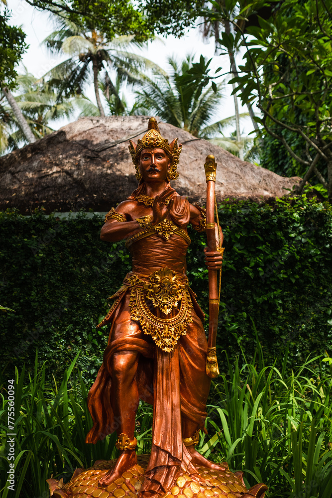 Vedic bronze statues of Hindu gods, heroes of the Mahabharata. Stock ...