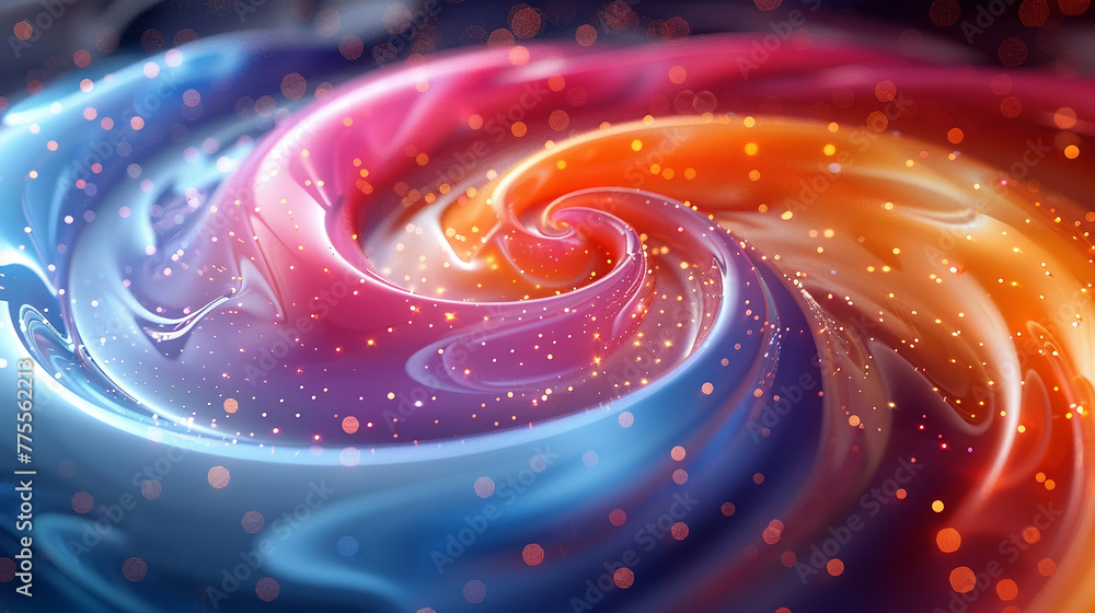 Rainbow spectrum swirling patterns of the galactic colors, a symbol of ...