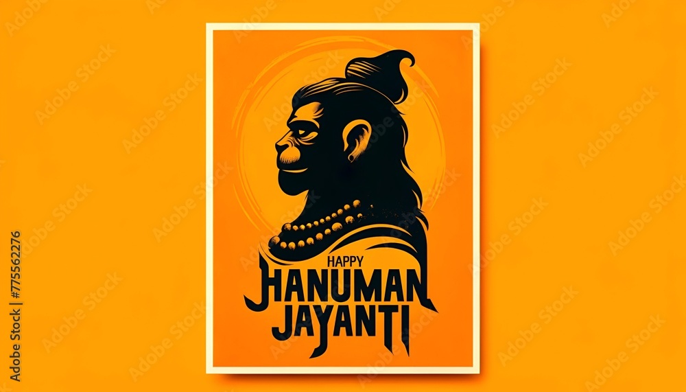 Minimalistic poster illustration for hanuman jayanti with lord hanuman ...