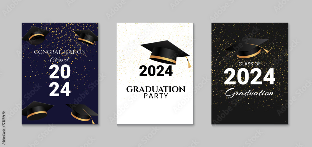Graduation greeting card design. Celebration party invitation ...