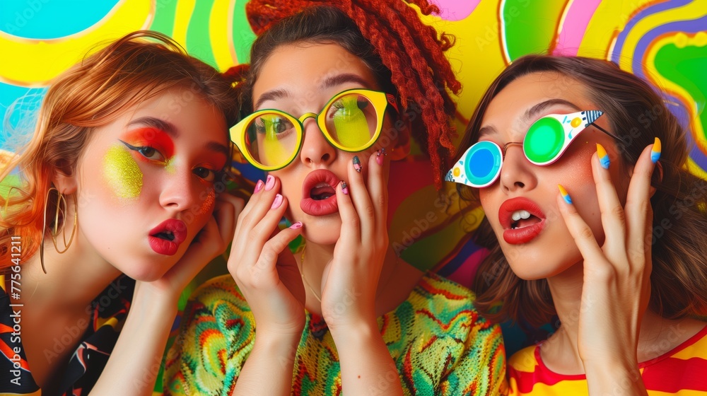 Vivid and expressive, a group of Gen Z women showcase their bold makeup ...