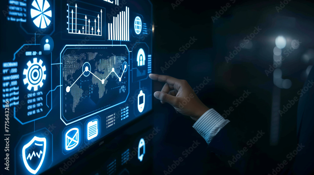 Title: "Digital Touchpoint" Art Description: Hand interacts with ...