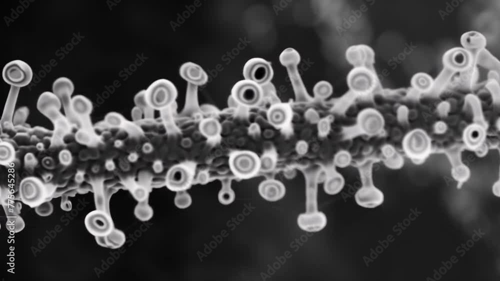 An electron microscope image of a filament of cyanobacteria revealing a ...