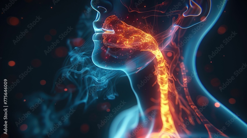 Photo & Art Print The silent battle of Laryngopharyngeal reflux, shown ...